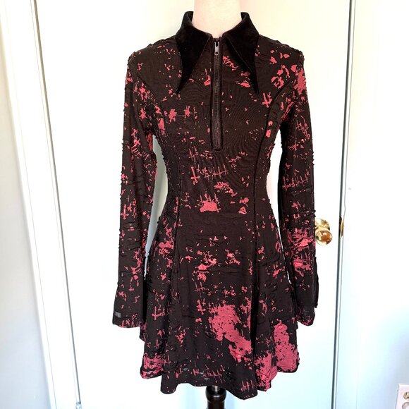 Punk Rave | Dresses | Punk Rave Chainsaw Splatter Corset Back Goth ...